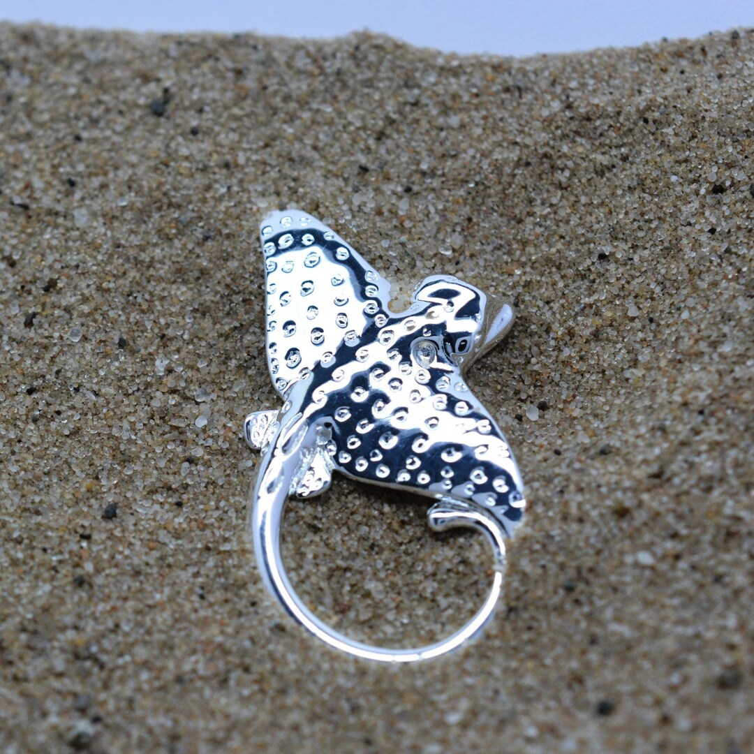 Eagle Ray Necklace, Made From Highly Polished, Tarnish Resistant Silver ...