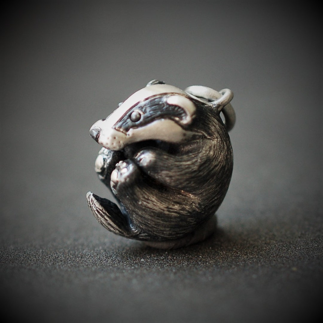 Badger Necklace, Baby Badger Jewelry, Solid Silver Animal Charm ...