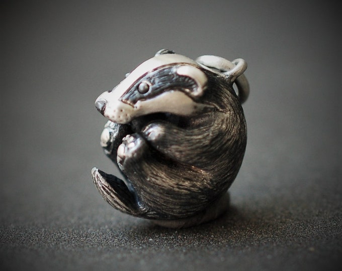 Badger Necklace Baby Badger Jewelry Solid Silver Animal - Etsy