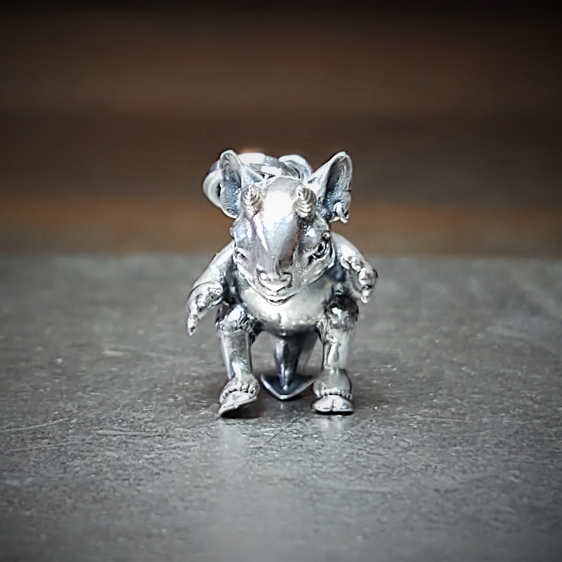 Imp Necklace, Solid Sterling Silver Pendant, Little Devil Demon 3D ...