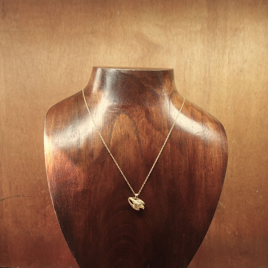 Gold Vermeil Falcon Charm Pendant and Chain. Hand Made in the UK by ...