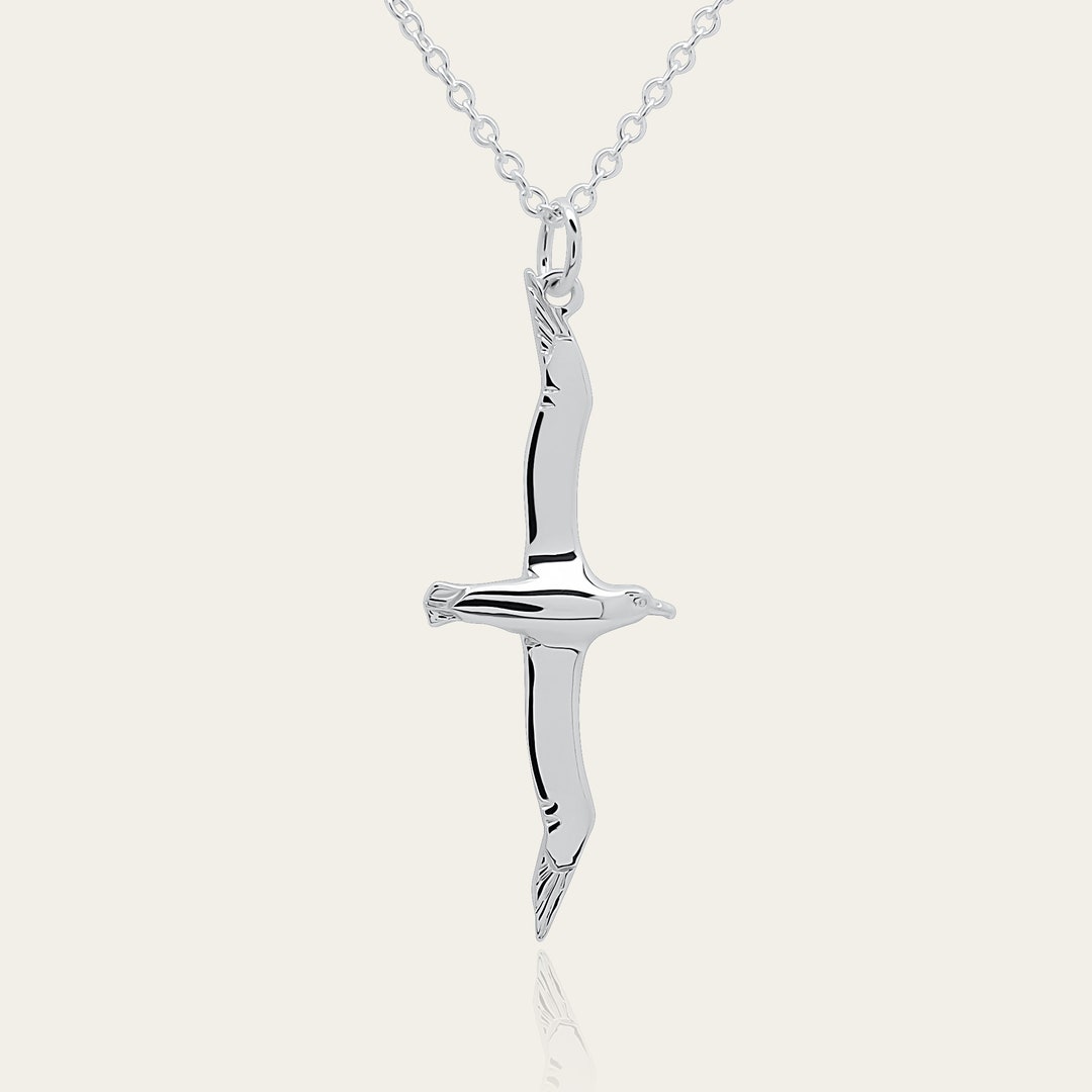 Albatross Necklace, Solid Sterling Silver Albatross Pendant on a Chain ...
