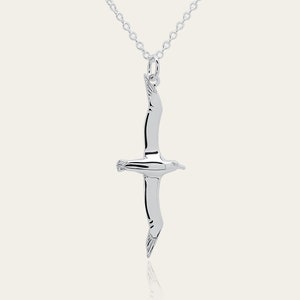 Albatross Necklace, Solid Sterling Silver Albatross Pendant on a Chain ...