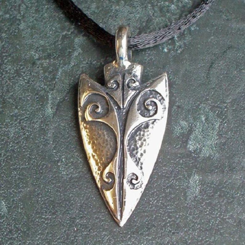 Arrowhead Necklace Silver Arrowhead Pendant Arrowhead - Etsy