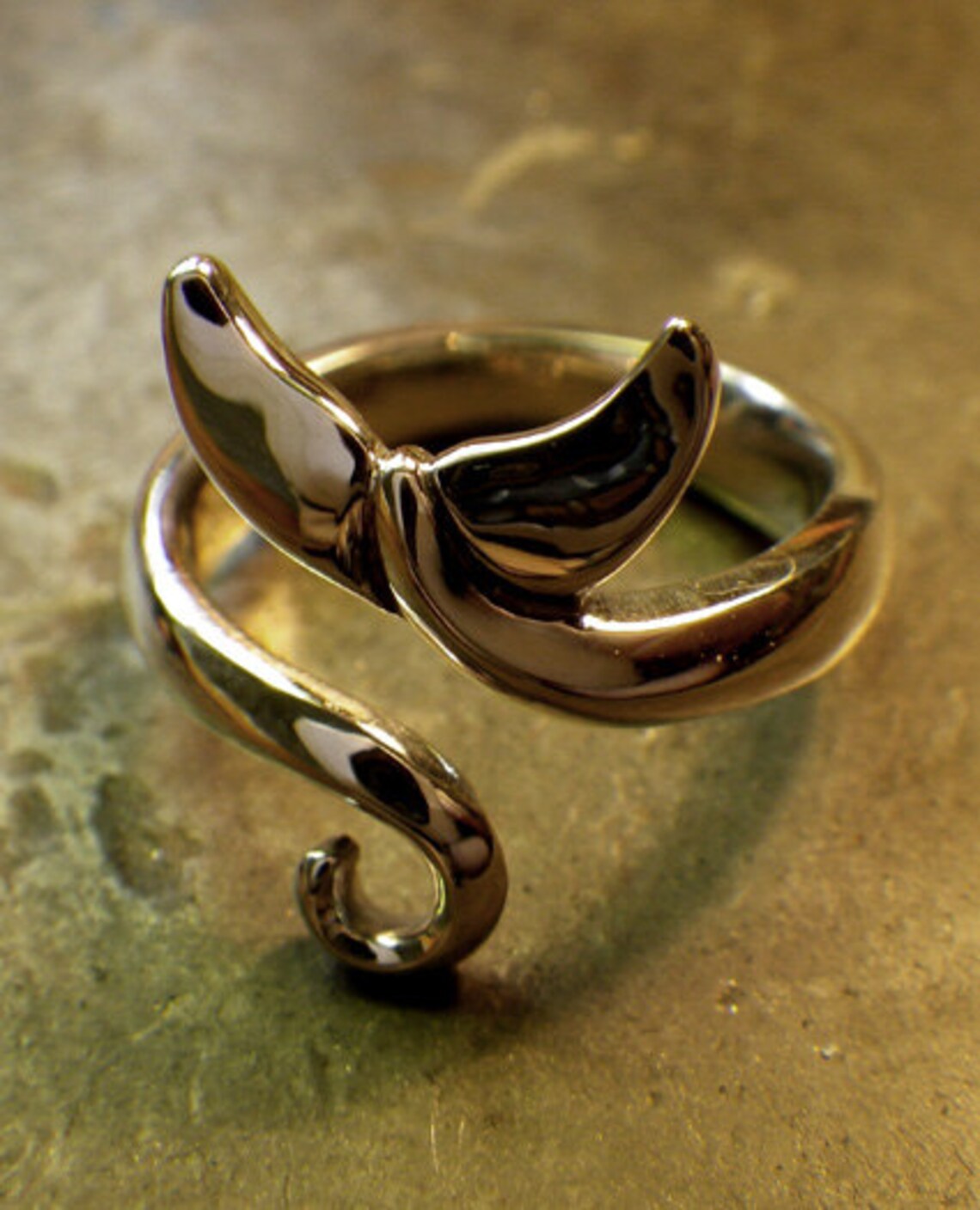 Whale Tail Ring Silver Torque Ring Whale Fluke Ring. UK | Etsy