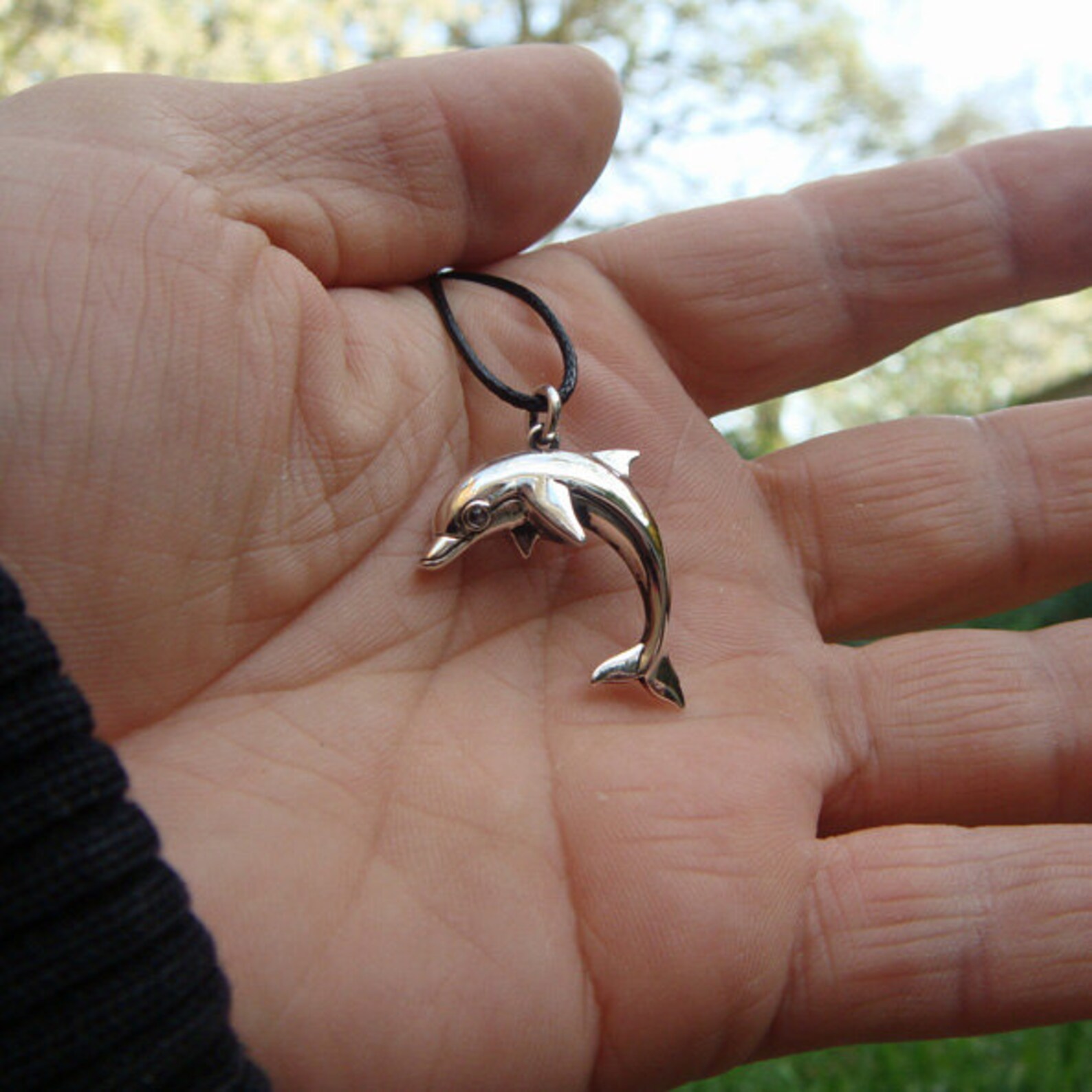 Dolphin Necklace, Classic Silver Dolphin Jewelry, Sterling Silver and ...
