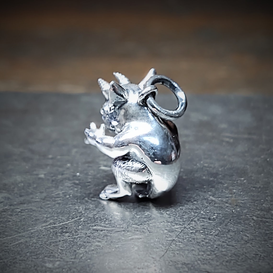 Imp Necklace, Solid Sterling Silver Pendant, Little Devil Demon 3D ...