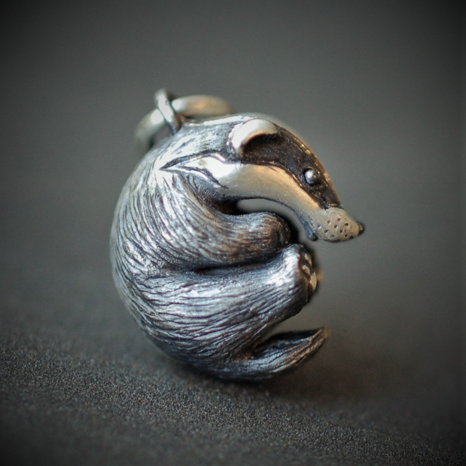 Badger Necklace Baby Badger Jewelry Silver Animal Charm - Etsy