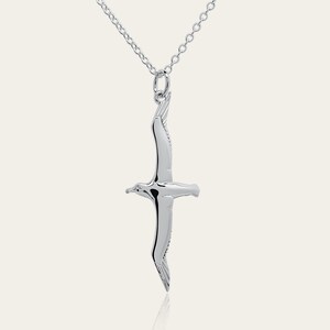 Albatross Necklace, Solid Sterling Silver Albatross Pendant on a Chain ...