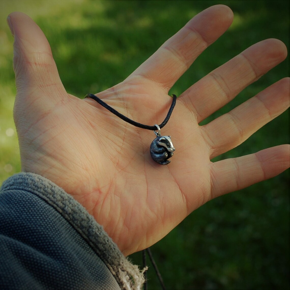 Badger Necklace Baby Badger Jewelry Silver Animal Charm - Etsy