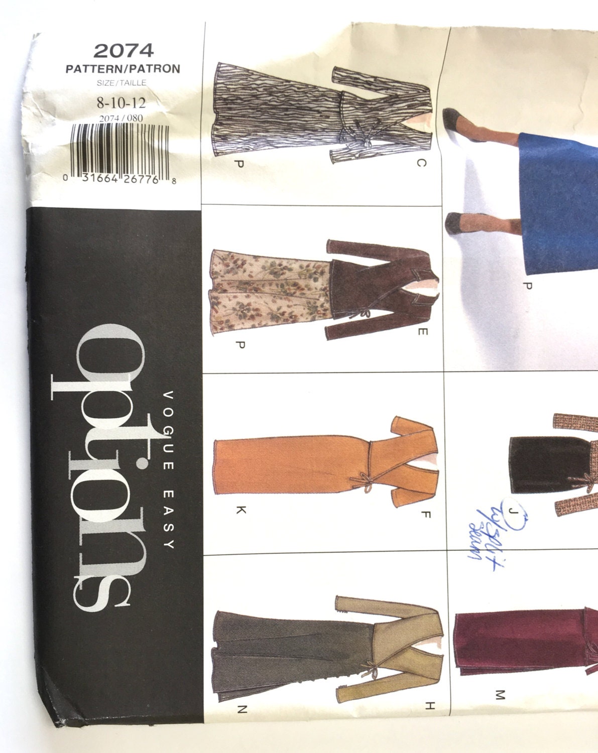 Vogue UNCUT Size 8-10-12 Sewing Pattern 2074 Misses Wrap Top | Etsy