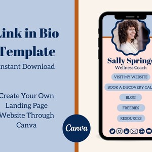 Blue Pink Link in Bio Instagram Template | Landing Page | Link Tree ...