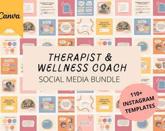 100 Therapist Instagram Template Canva, Post and Story IG Template ...