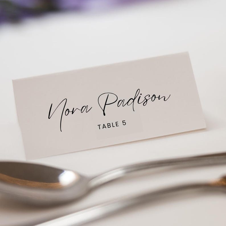 Seating Name Card Place Card Template Canva Customizable Modern DIY ...