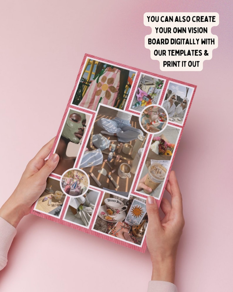 2026 Vision Board Collage Template, Printable Digital Scrapbook Images ...
