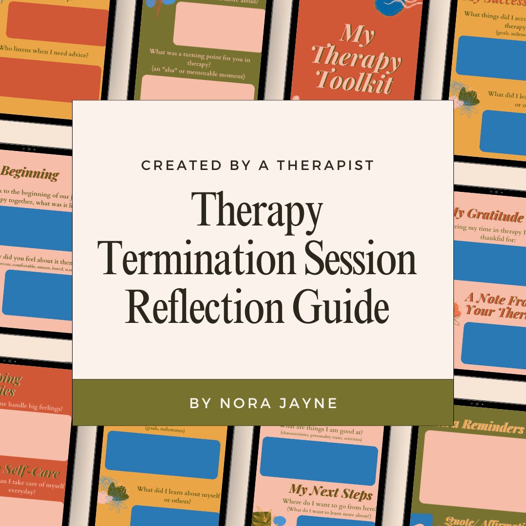 Digital Termination Therapy Guide Printable Counseling Tool Therapist & Client Reflection ...