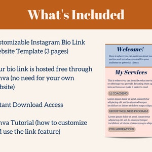 Blue Pink Link in Bio Instagram Template Landing Page Linktree Canva ...