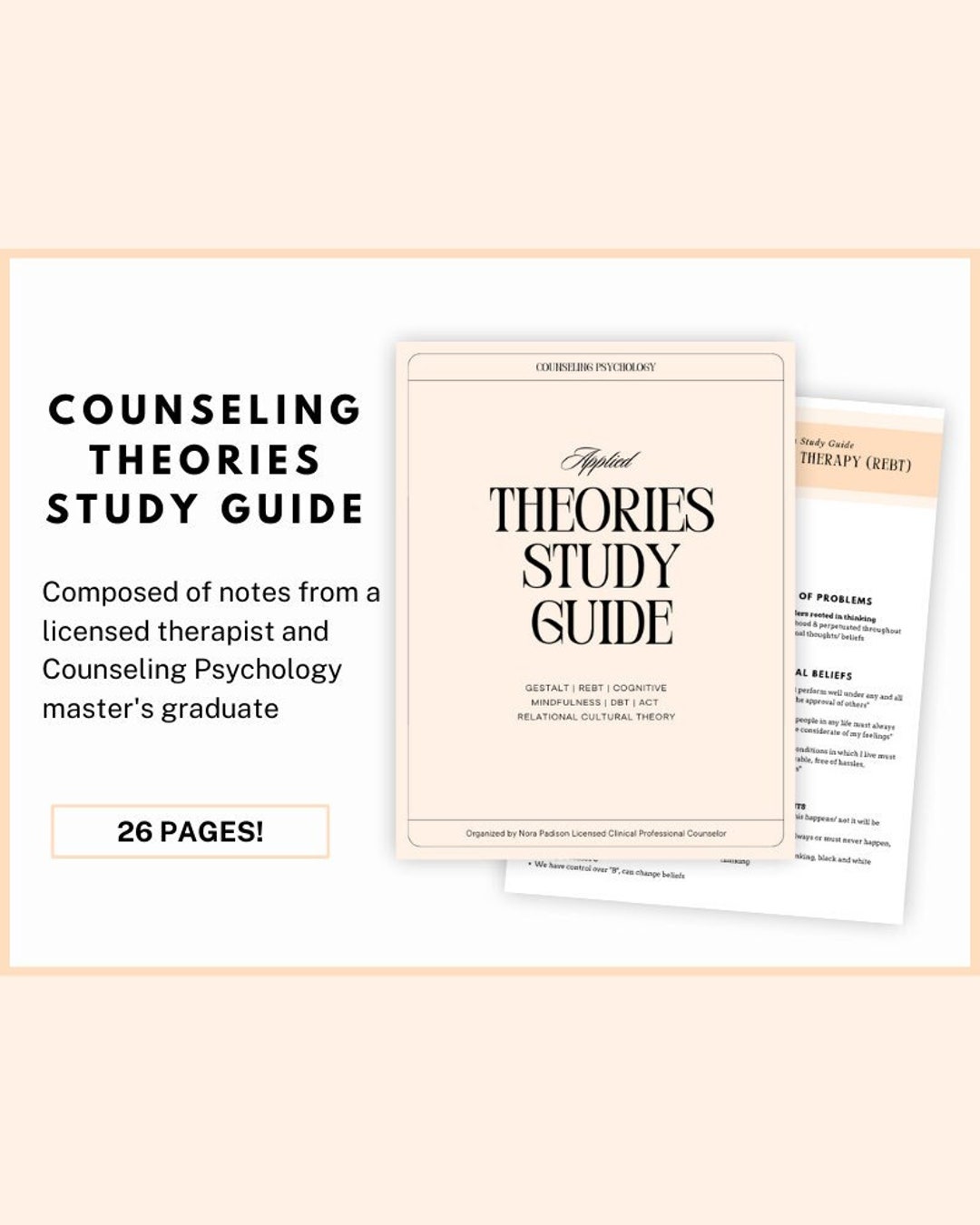 Counseling Social Work Theories Study Guide, National Counselor Exam ...