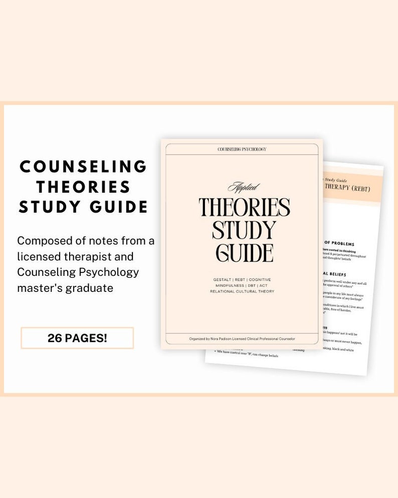 Counseling Social Work Theories Study Guide, National Counselor Exam ...