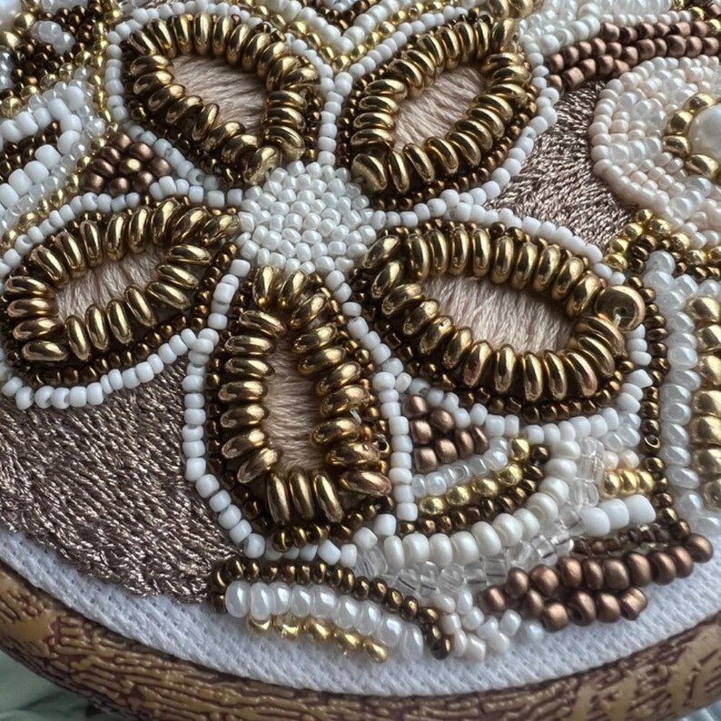 Floral Beaded Embroidery Pattern, Modern Beadwork Design (PDF Pattern ...