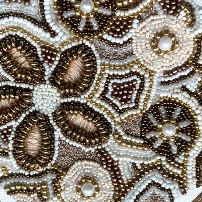 Floral Beaded Embroidery Pattern, Modern Beadwork Design (PDF Pattern ...