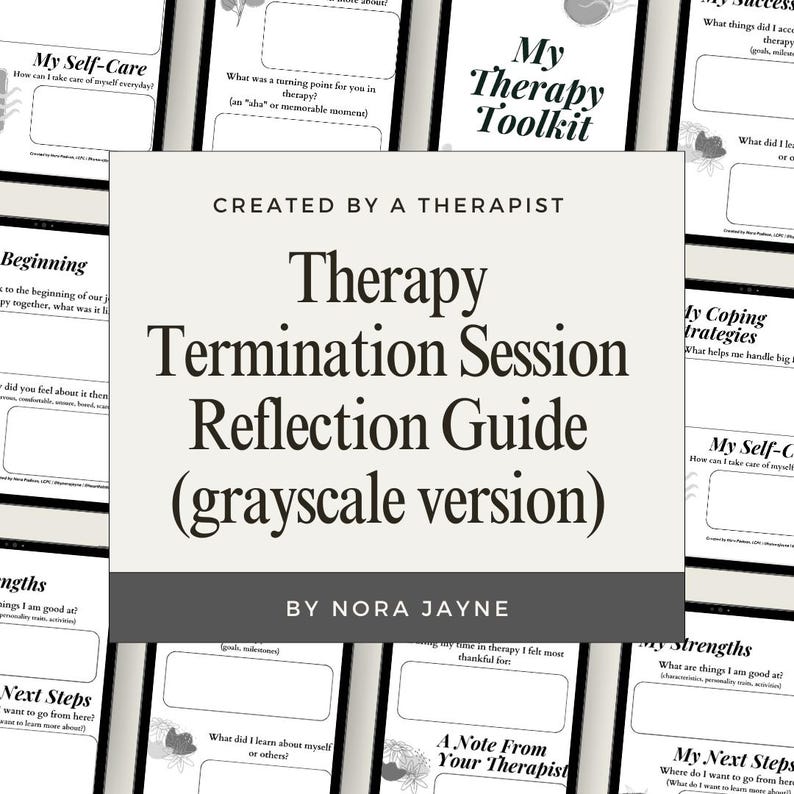 Digital Termination Therapy Guide Printable Counseling Tool Reflection ...