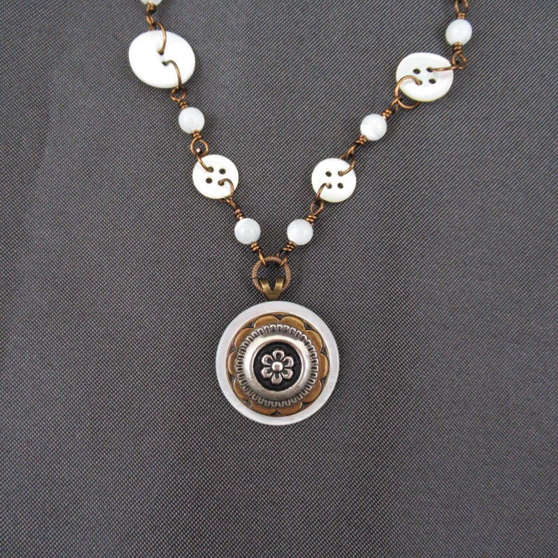 Button Necklace - Etsy