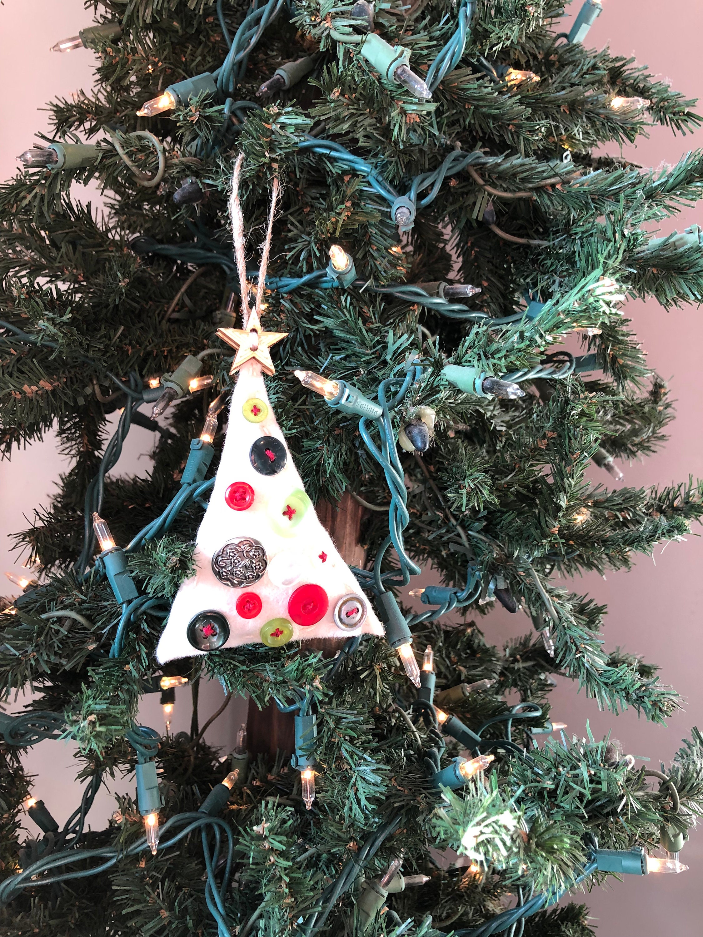The Button Christmas Tree Ornament - Etsy