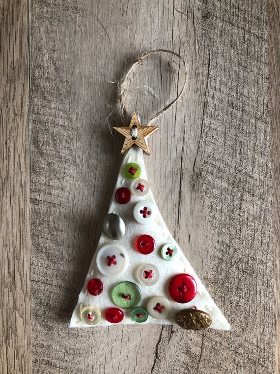 The Button Christmas Tree Ornament | Etsy