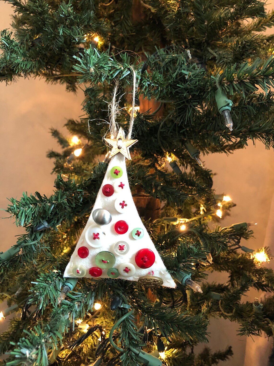 The Button Christmas Tree Ornament | Etsy