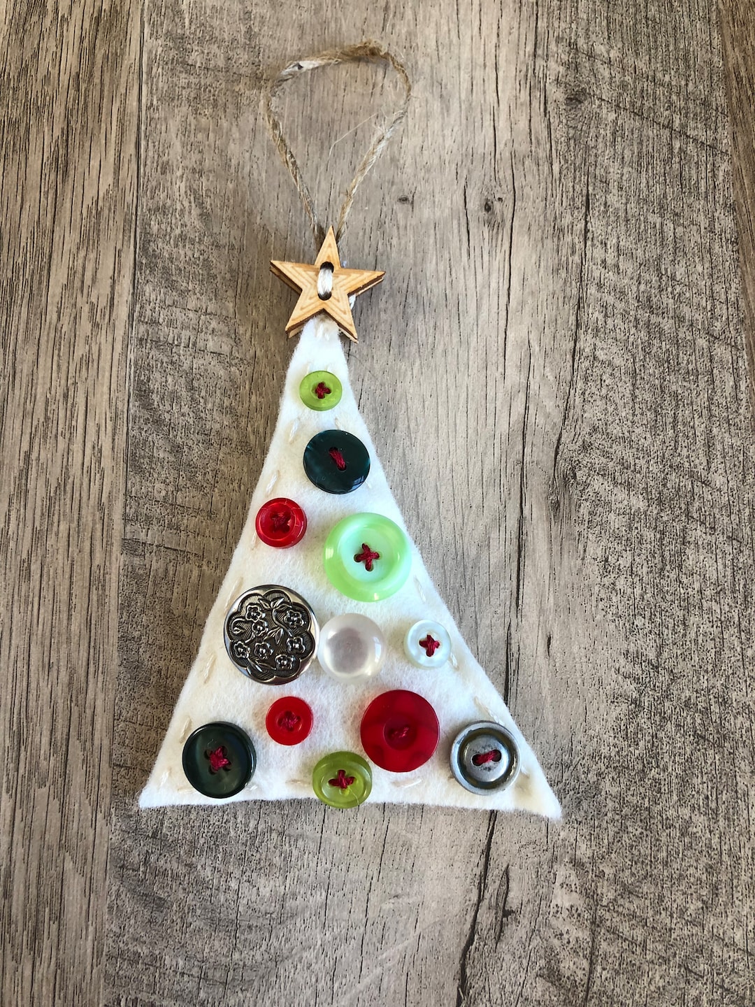 The Button Christmas Tree Ornament - Etsy