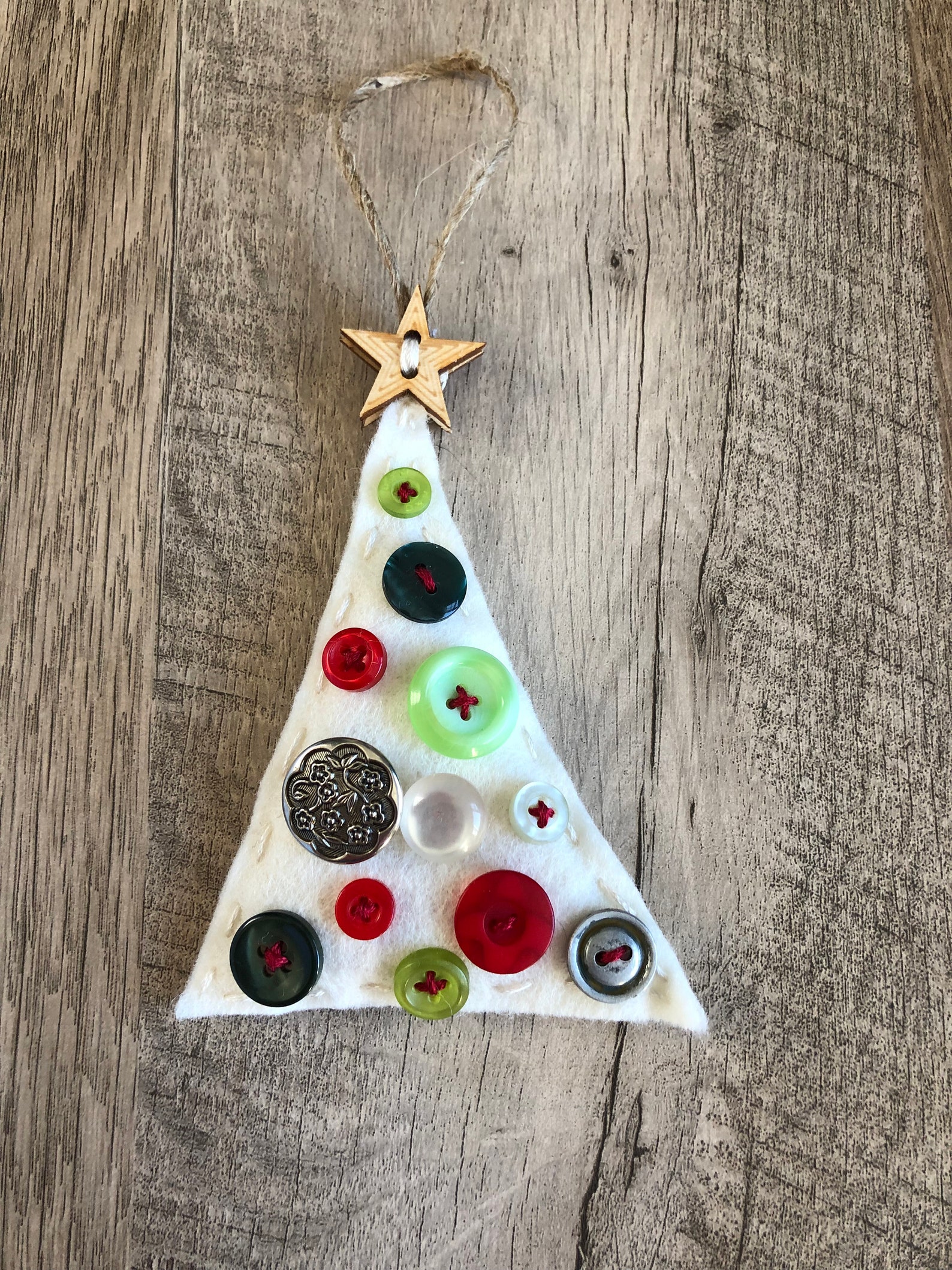 The Button Christmas Tree Ornament - Etsy