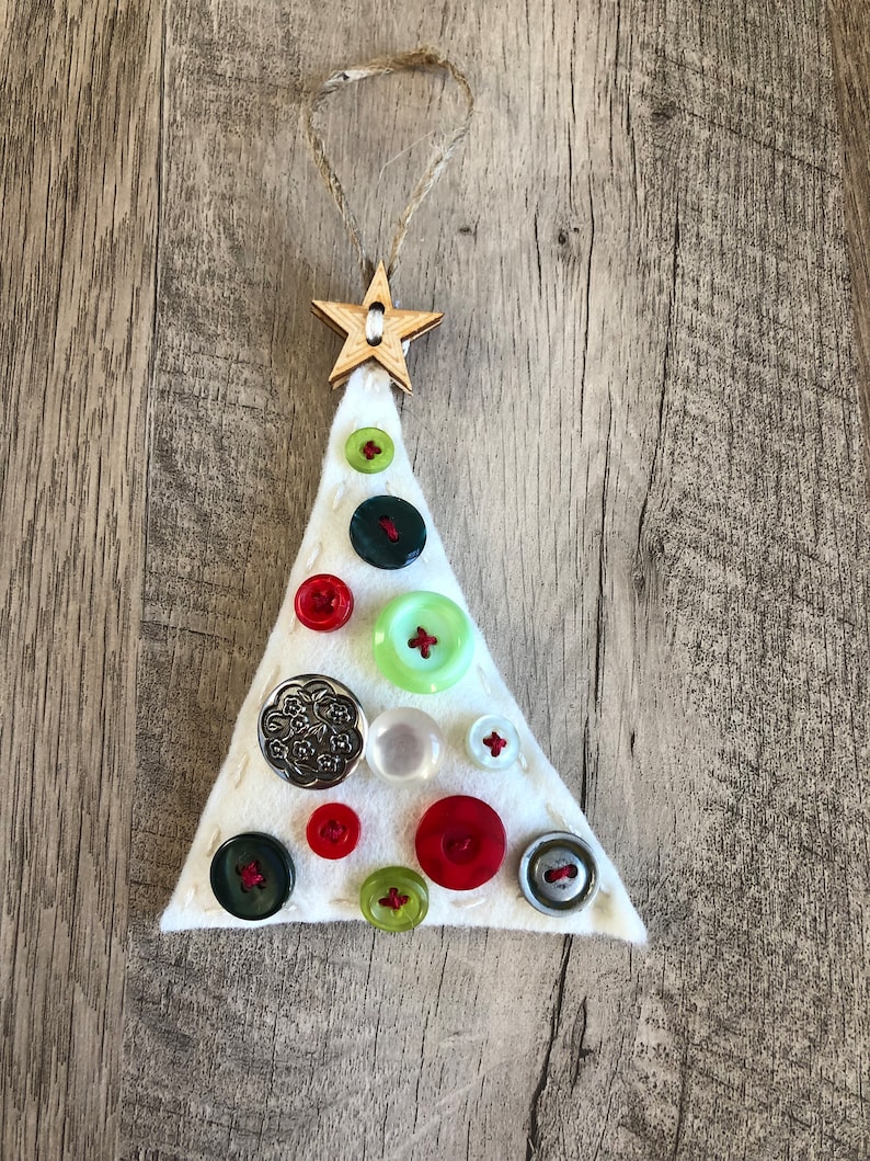 The Button Christmas Tree Ornament - Etsy