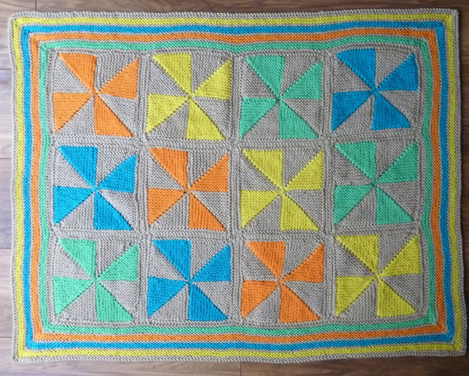 Pinwheel Patchwork Baby Blanket Knitting Pattern - Etsy