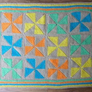 Pinwheel Patchwork Baby Blanket Knitting Pattern - Etsy