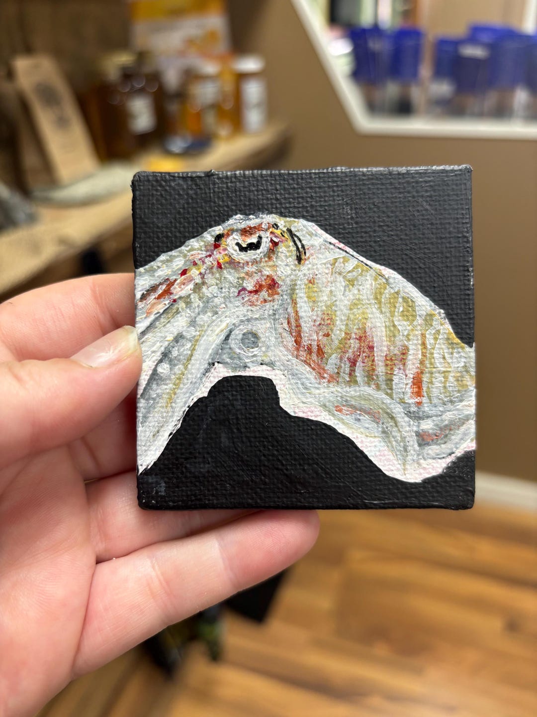 Pharaoh Cuttlefish, Original Tiny Acrylic on Canvas - Etsy
