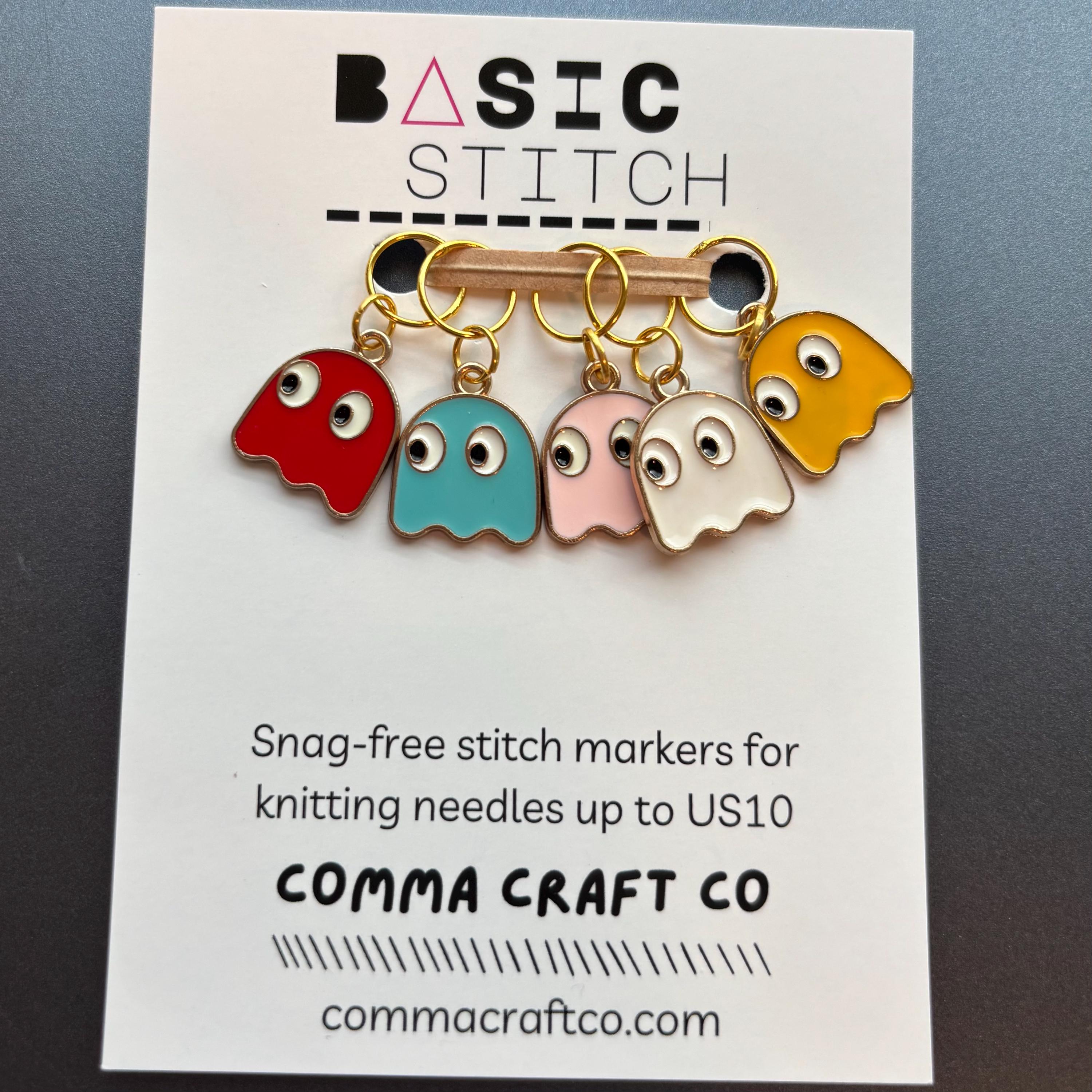 Retro Ghost Video Game Stitch Markers Knitting Crochet Notions Fun ...
