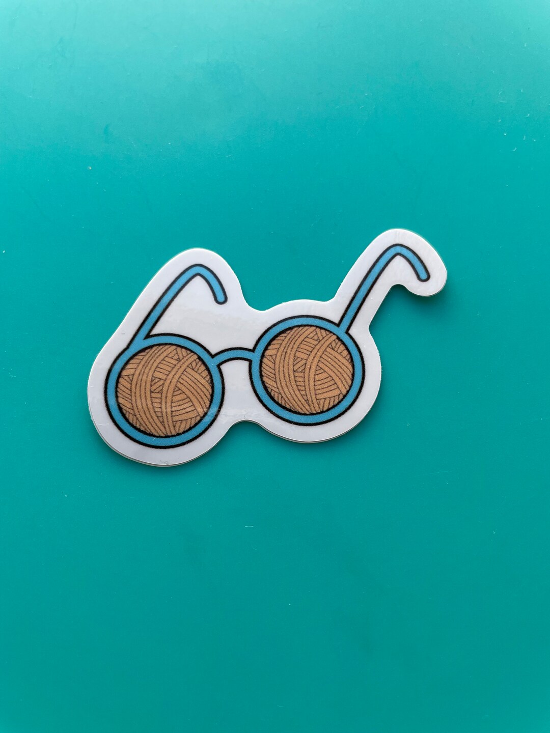 Vinyl Sticker - Yarn Glasses - Crochet Knitting Weaving Spinning Crafts ...