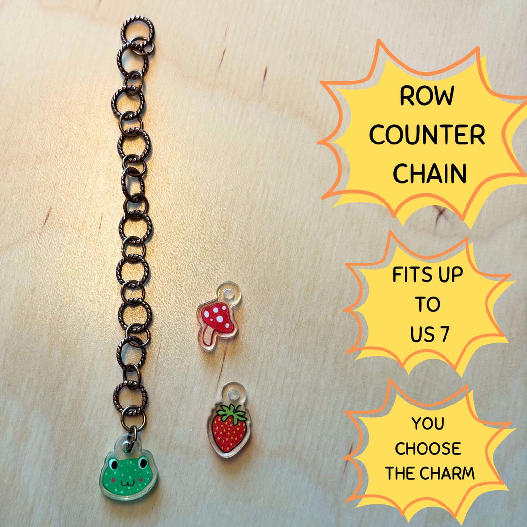 Row Counter Chain - Knitting Crochet Notions Frog Strawberry Mushroom ...