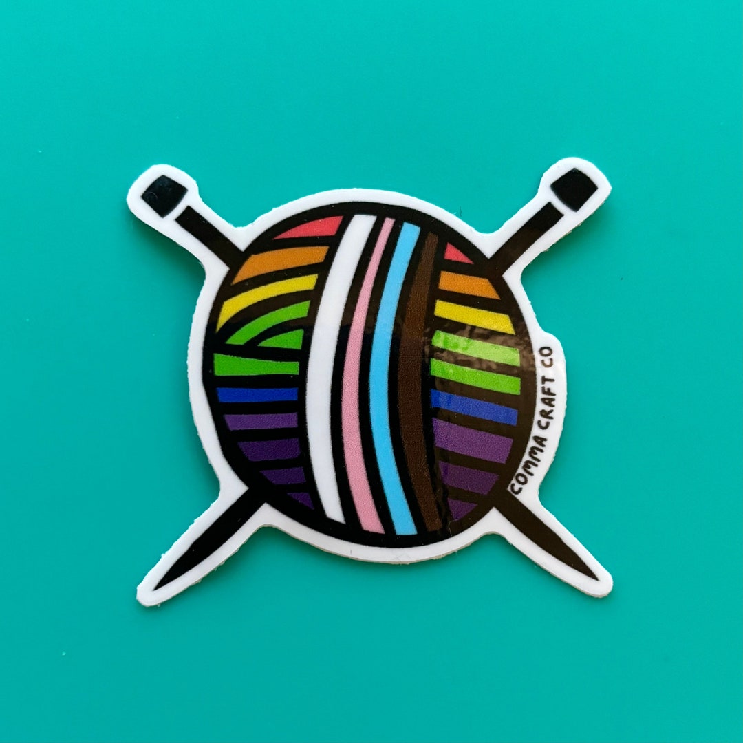 Vinyl Sticker - Intersectional Pride Queer Gay Lesbian Yarn Ball ...