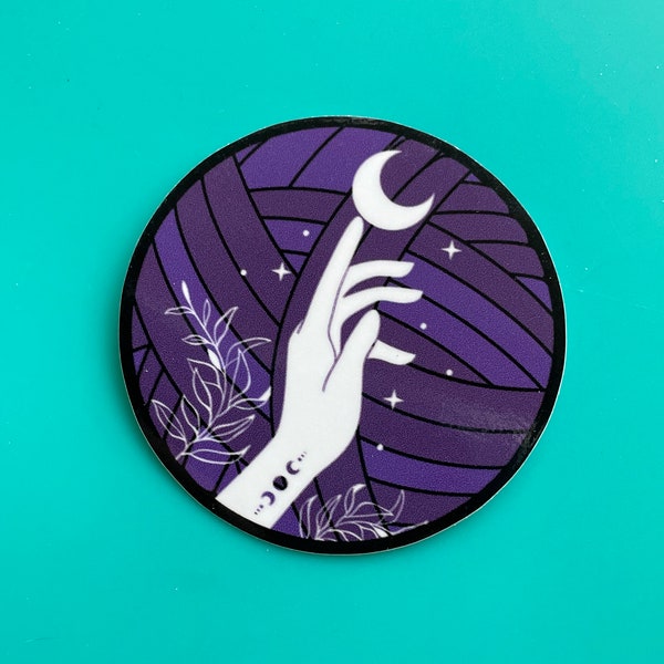 Weaving Sticker Moon and Yarn - Etsy