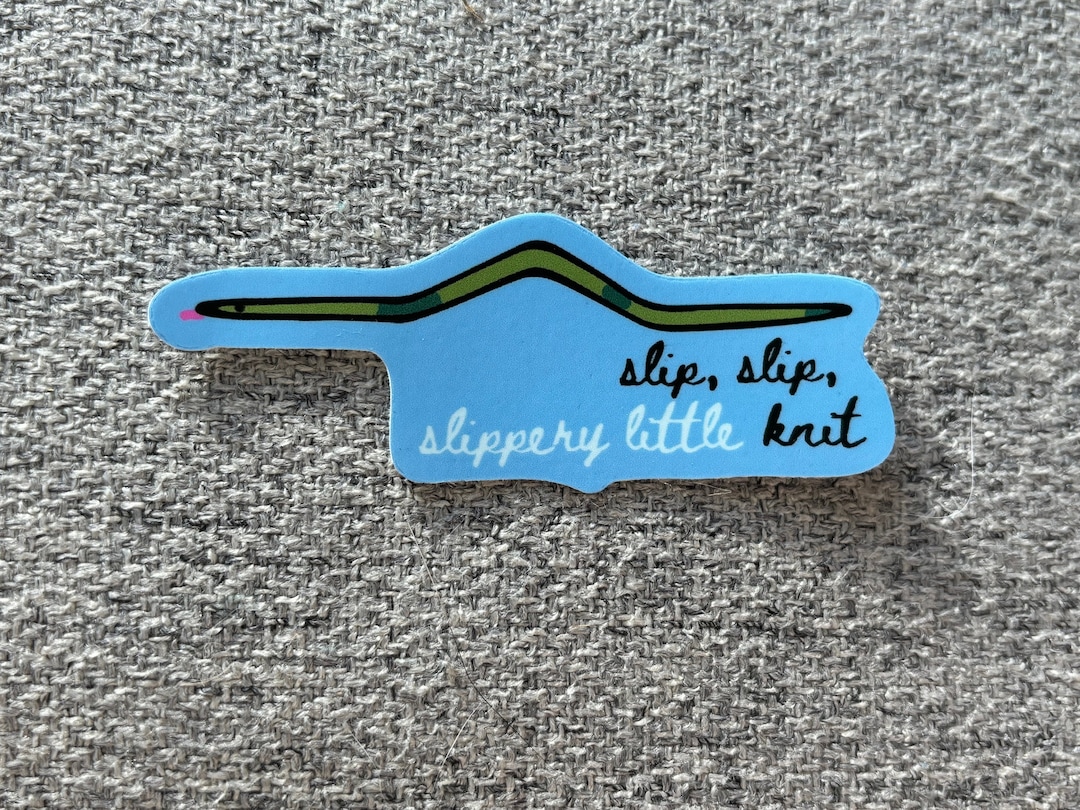 Vinyl Sticker - Cable Needle Slippery Snake Meme Hiking and Knitting ...