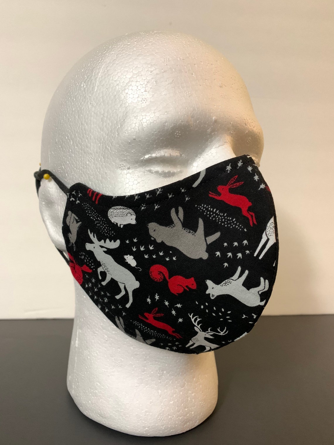 Animal Mask, Forest Creatures Face Mask Cute, Artistic Elastic Loops, 2 ...