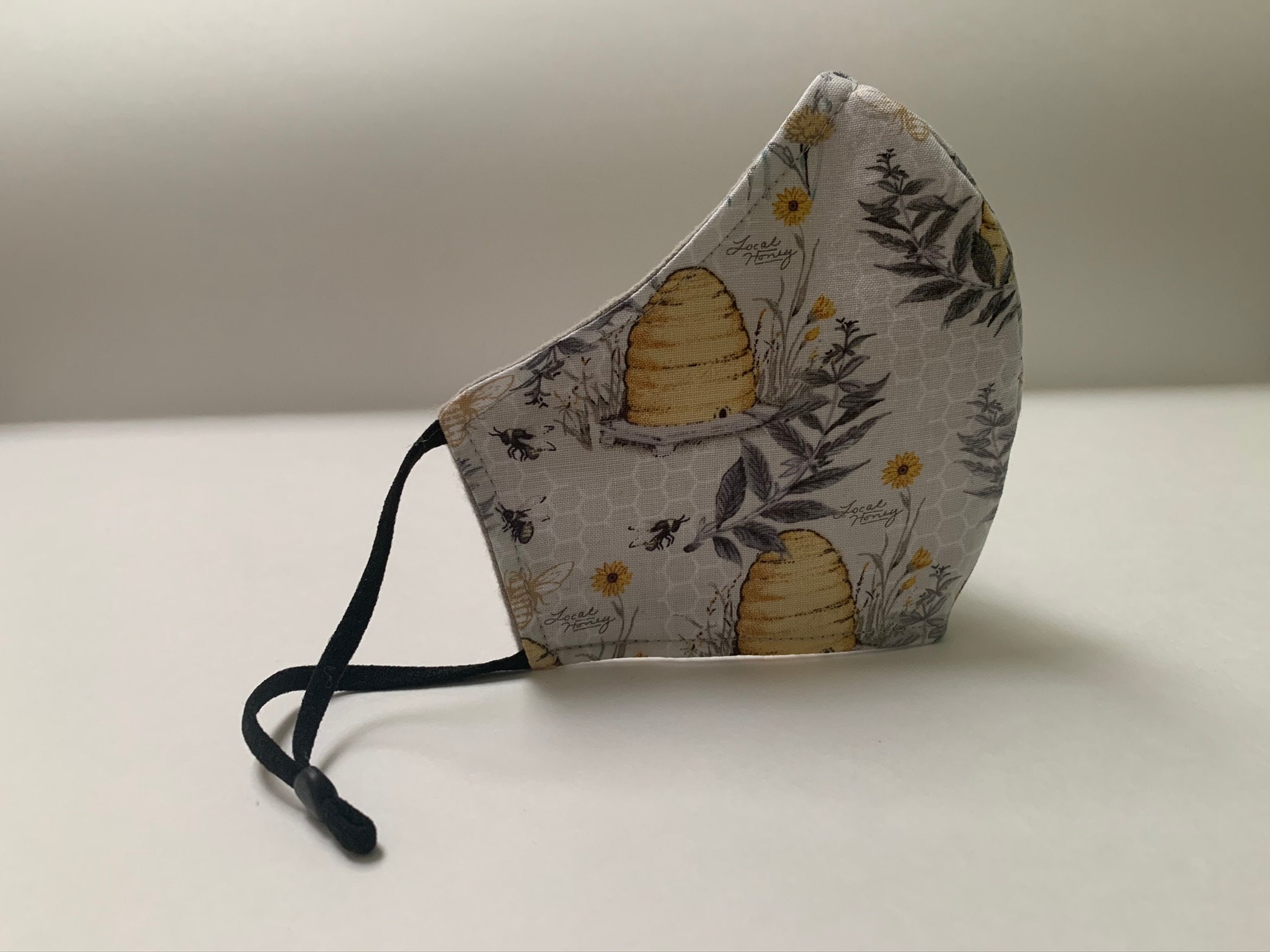 Bee Hive Face Mask, Save the Bees, Bee Face Mask Cute Bee on Gray ...