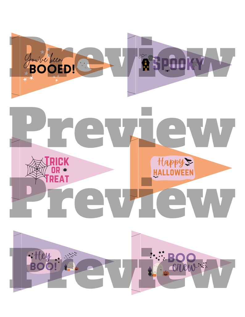 Halloween Pennant Flag Digital Printable - Etsy