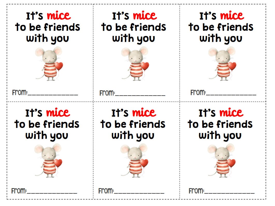 Printable Forest Themed Valentine's Day Cards for Kids, Classroom ...