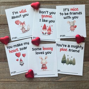 Printable Forest Themed Valentine's Day Cards for Kids, Classroom ...
