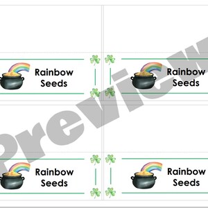 Saint Patrick's Day Rainbow Seeds Printable Bag Topper - Etsy