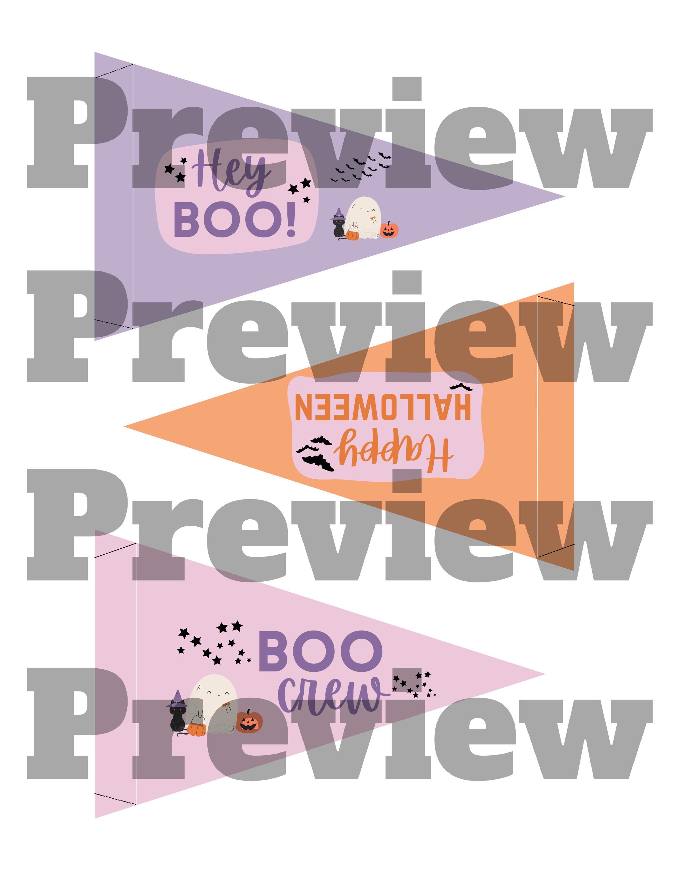Halloween Pennant Flag Digital Printable - Etsy