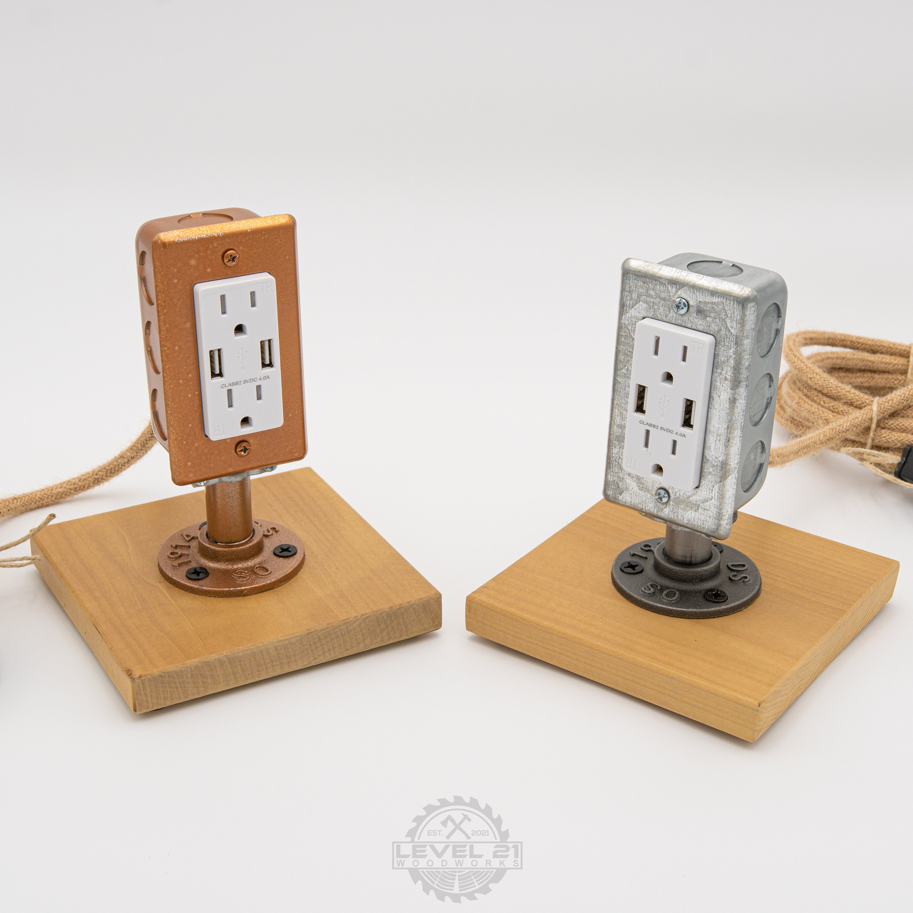 Bedside / Desktop Power Outlet for Device Charging, Industrial Look. - Etsy